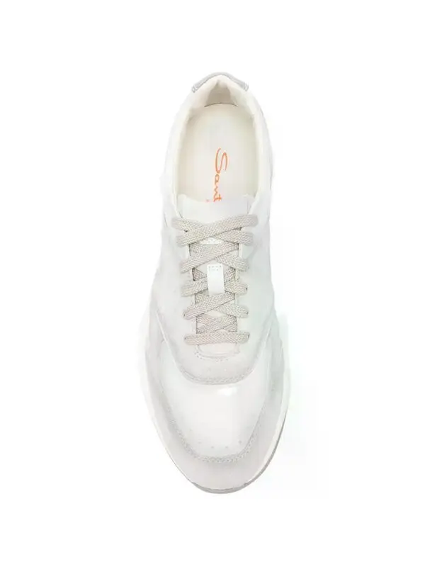 Santoni Panelled Leather Sneakers
