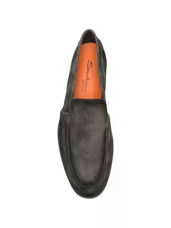 Santoni Suede Slip-on Loafers