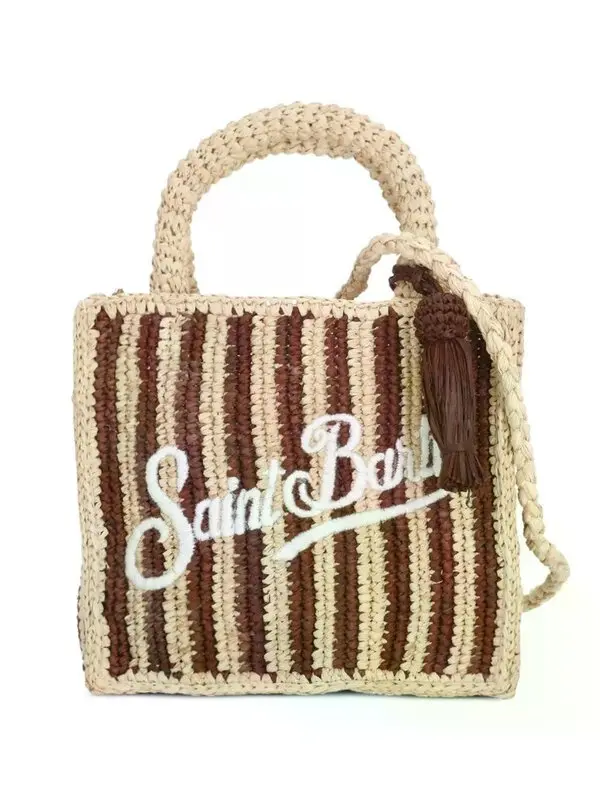 MC2 SAINT BARTH Mini Vanity Raffia Striped Tote Bag