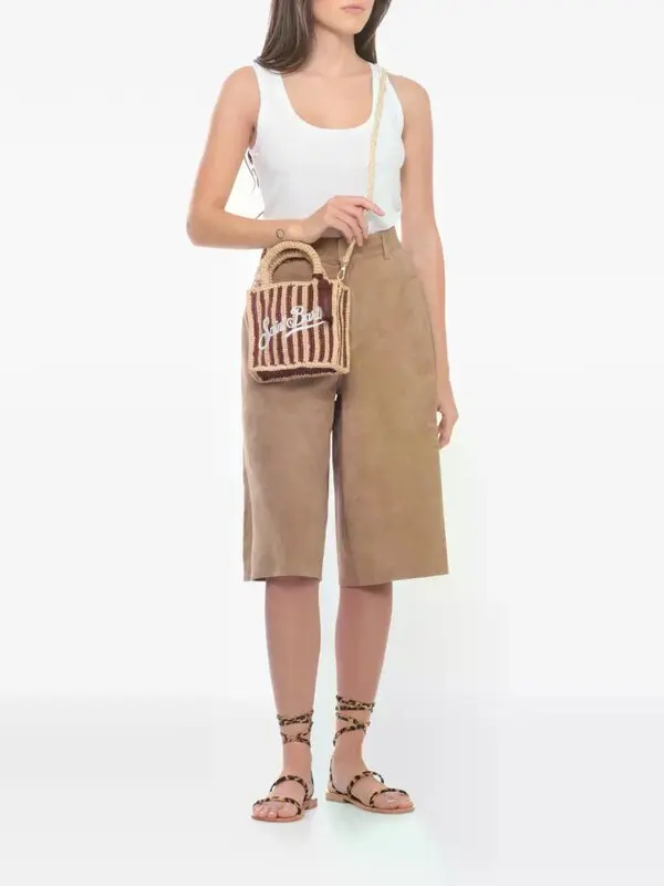 MC2 SAINT BARTH Mini Vanity Raffia Striped Tote Bag