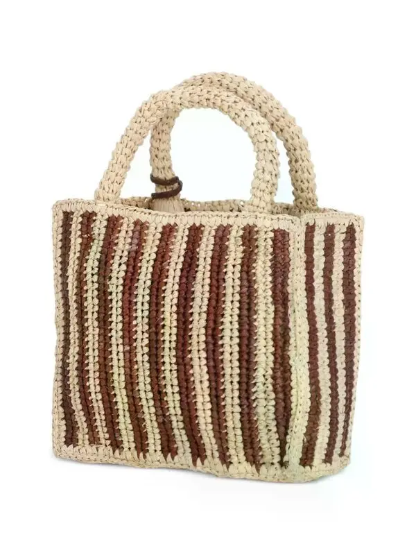 MC2 SAINT BARTH Mini Vanity Raffia Striped Tote Bag