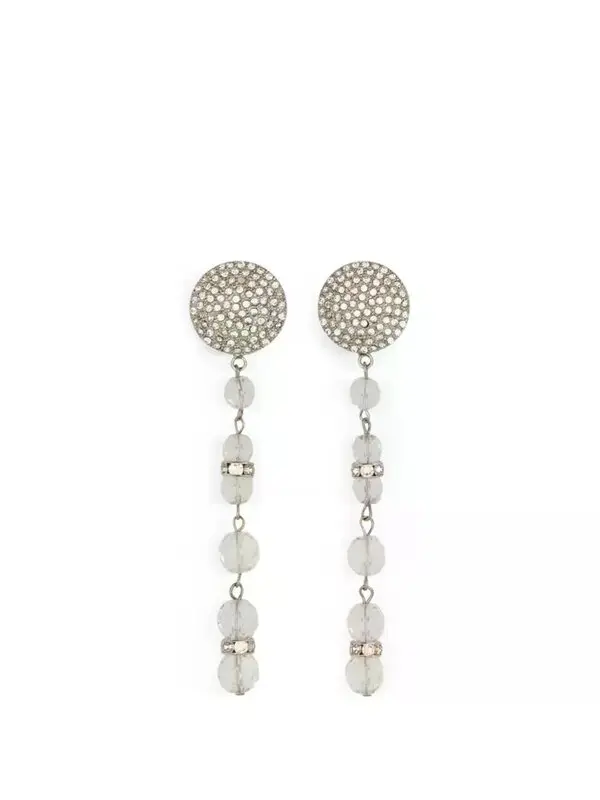 Alessandra Rich Crystal Embellished Drop Earrings - Silver