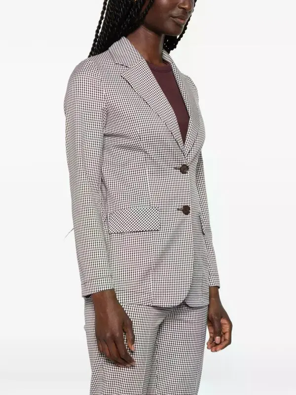 CARLA G. Gingham Check Notched Lapel Jacket