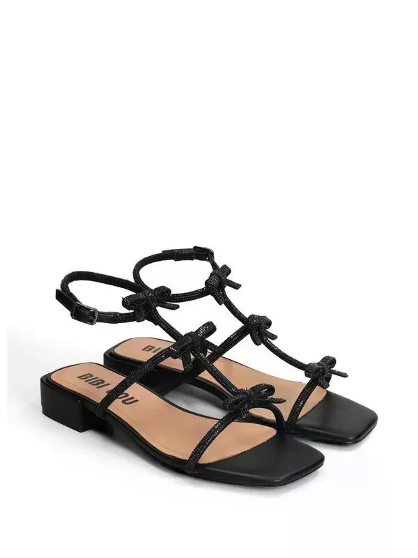 BIBI LOU Bow Embellished Crystal Sandals