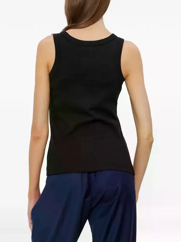 Kenzo Ribbed Cotton Logo Top - Black