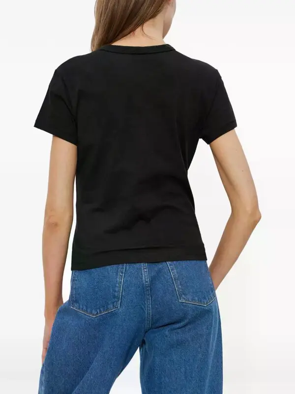 Kenzo Embroidered Tulip Cotton T-shirt - Black