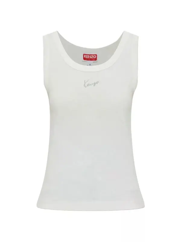Kenzo Embroidered Cotton Tank Top