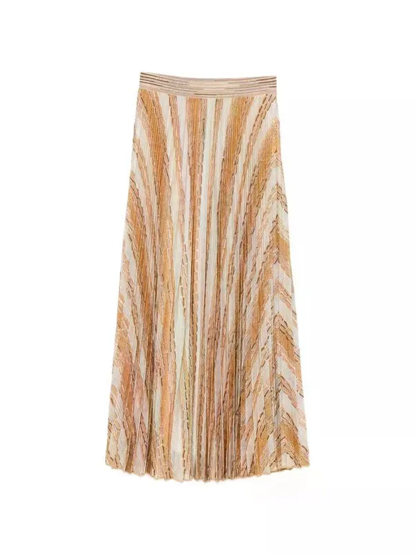 Missoni Zigzag Knit Pleated Midi Skirt