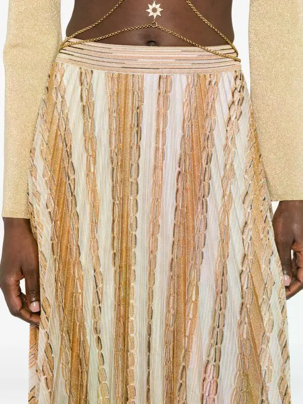 Missoni Zigzag Knit Pleated Midi Skirt