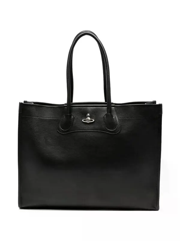 VIVIENNE WESTWOOD Orb Plaque Leather Tote Bag
