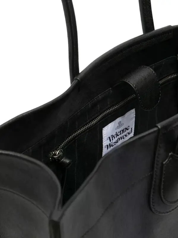 VIVIENNE WESTWOOD Orb Plaque Leather Tote Bag