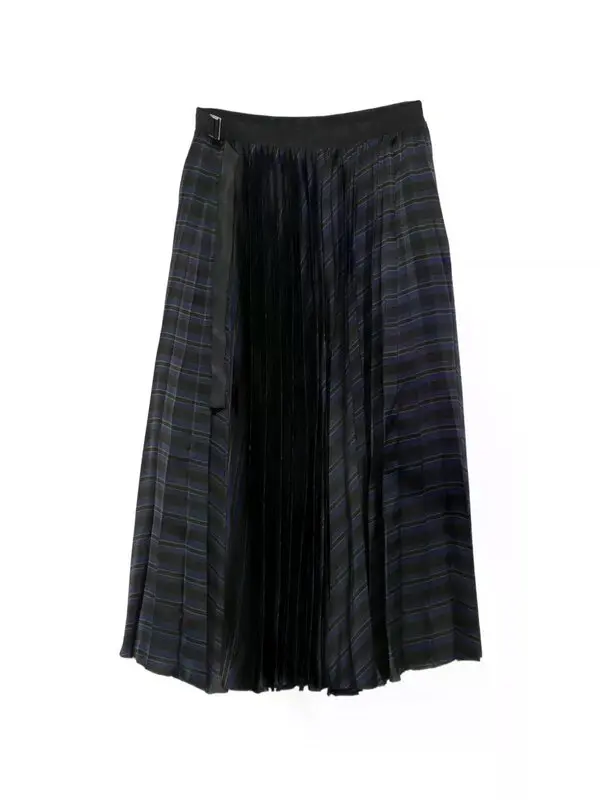 Sacai Pleated Striped Midi Skirt