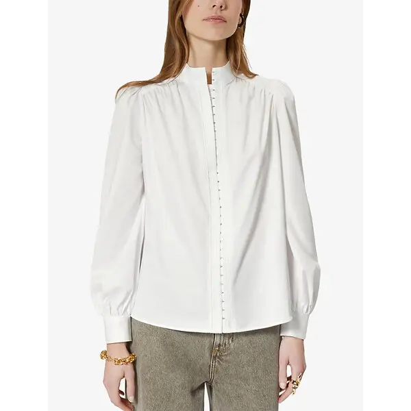 The Kooples High-neck Long-sleeve Cotton Shirt