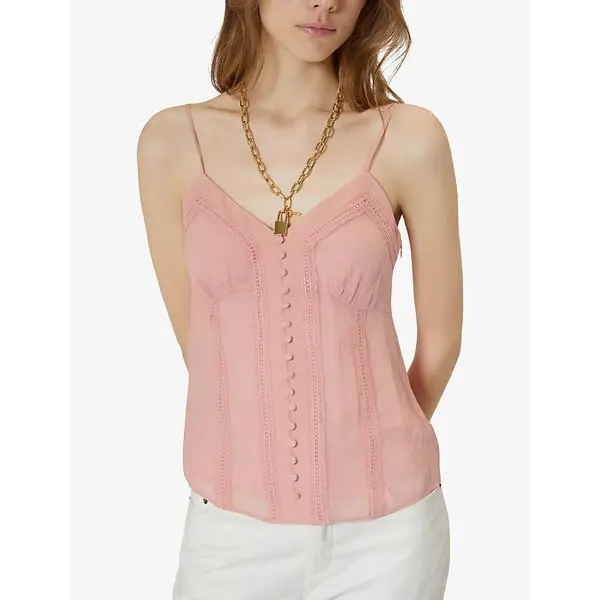 The Kooples Embroidered V-neck Cami Top