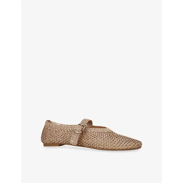 Senso Cheska Woven Ballet Flats With Mary Jane Strap - Gold