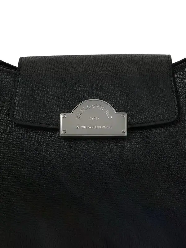 Karl Lagerfeld Rue St-guillaume Grained Shoulder Bag - Black