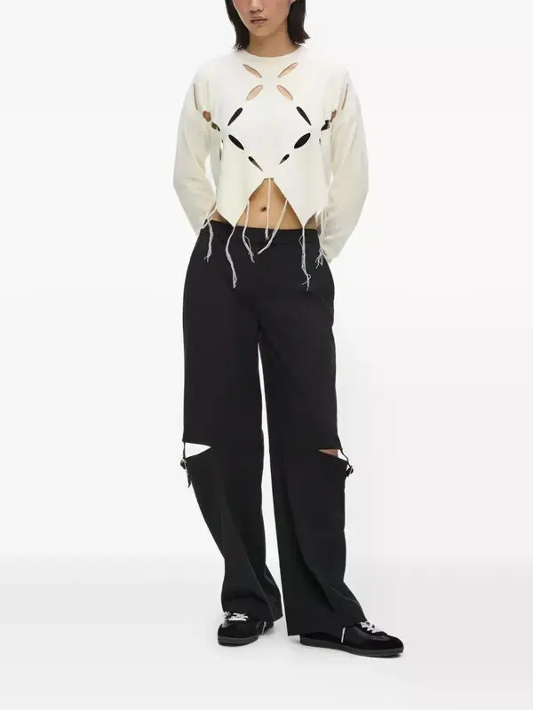 Karl Lagerfeld Cut-out Fringed Sweater - Neutrals