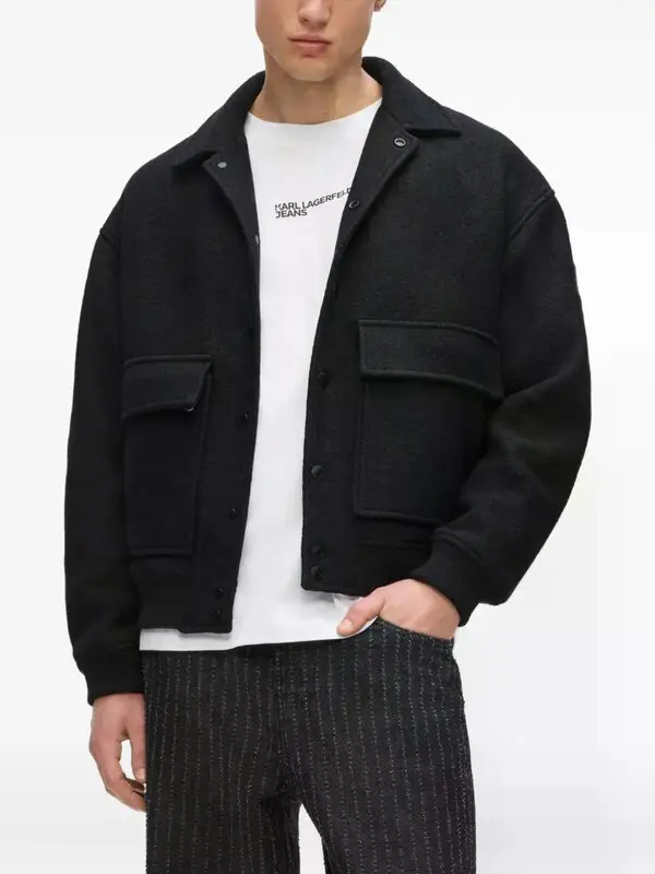 Karl Lagerfeld Logo-patch Bomber Jacket