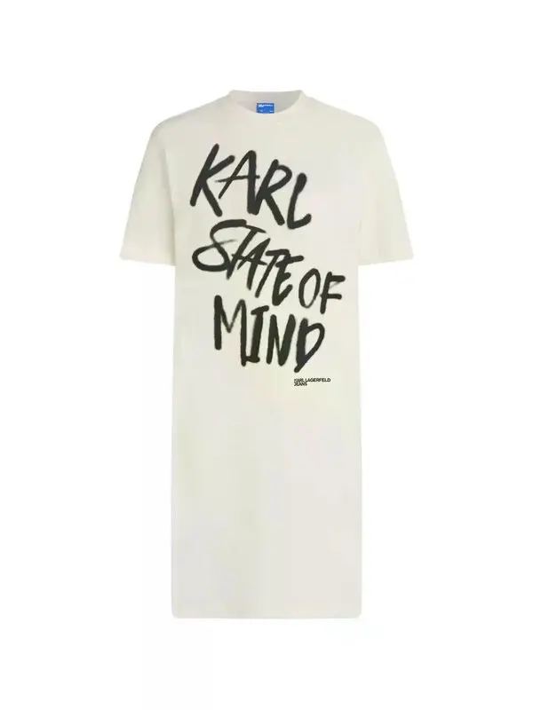 Karl Lagerfeld Slogan Print T-shirt Mini Dress - Neutrals