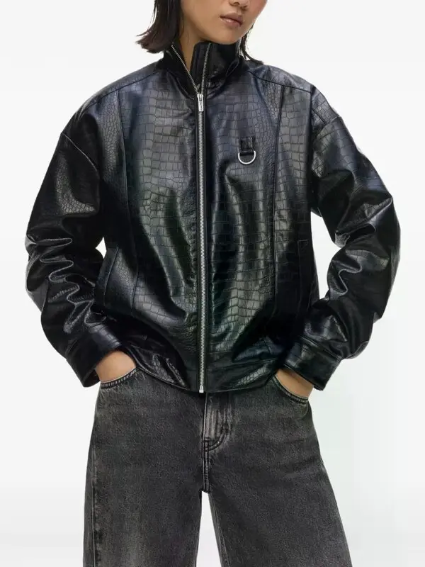 Karl Lagerfeld Karlism Croc-effect Bomber Jacket
