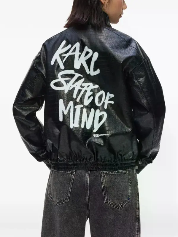 Karl Lagerfeld Karlism Croc-effect Bomber Jacket