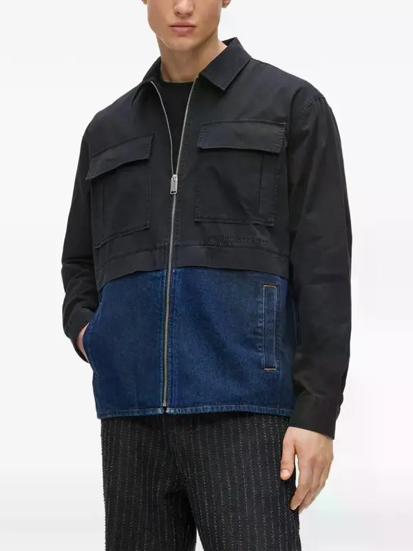 Karl Lagerfeld Mixed-panel Zip-fastening Shirt Jacket