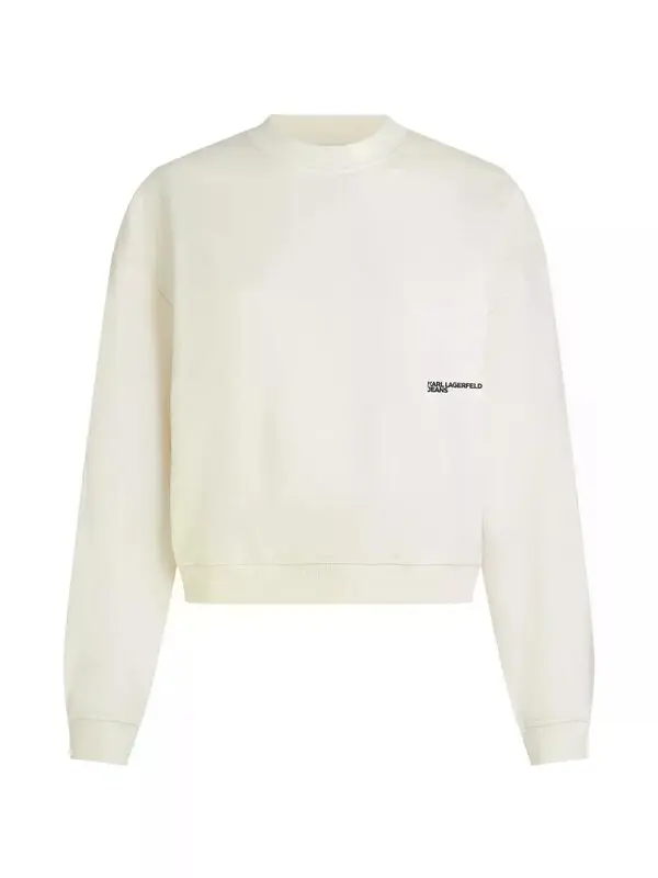 Karl Lagerfeld Logo Print Cotton Jersey Hoodie