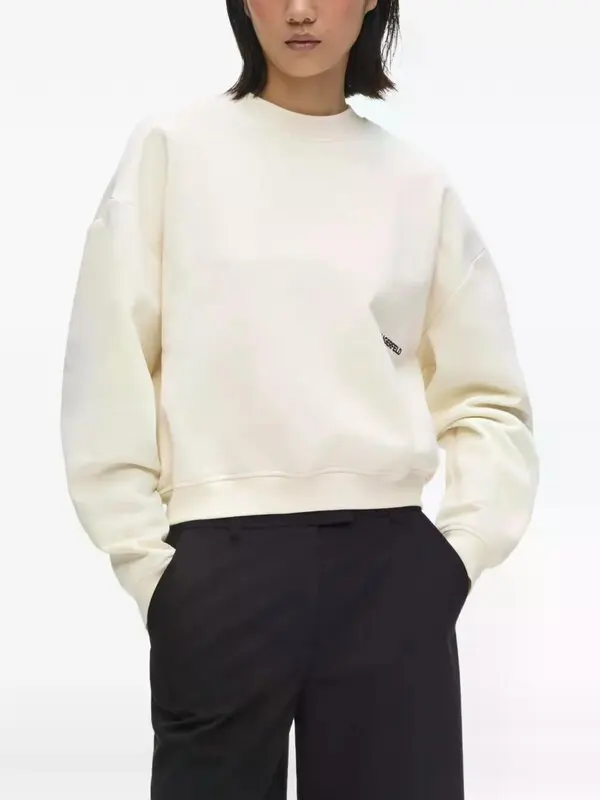 Karl Lagerfeld Logo Print Cotton Jersey Hoodie