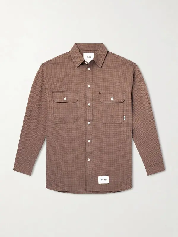 WTAPS Checked Seersucker Shirt - Brown