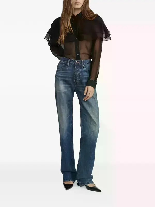 FRAME Faded Straight-leg Jeans