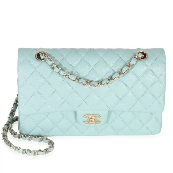 Chanel Quilted Caviar Classic Double Flap Bag - Green