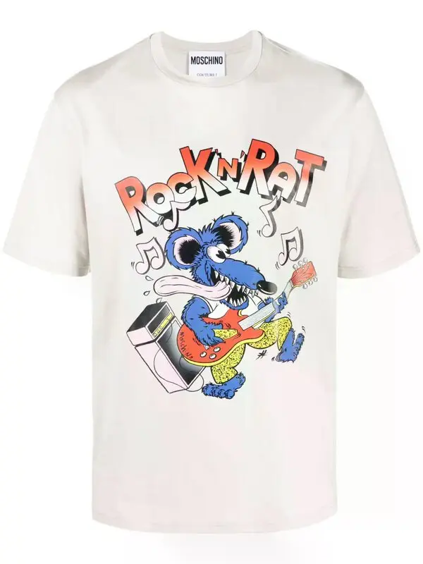 Moschino Graphic-print Cotton T-shirt - Grey