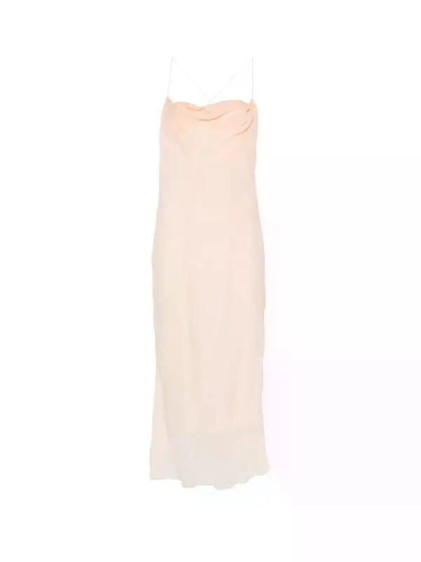 MUGLER Cowl Neck Backless Midi Dress