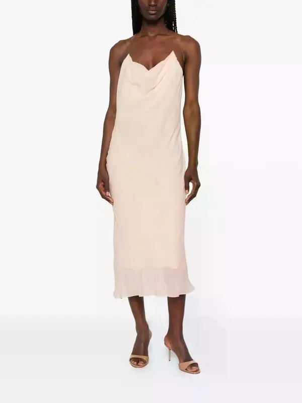 MUGLER Cowl Neck Backless Midi Dress