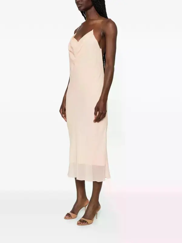 MUGLER Cowl Neck Backless Midi Dress