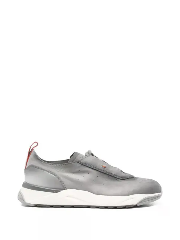 Santoni Perforated Leather Sneakers - Grey