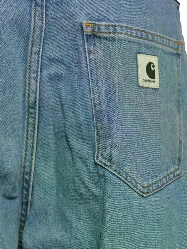 Carhartt Work In Progress Brandon Logo-patch Denim Shorts - Blue