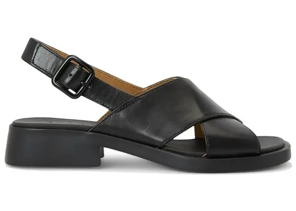 Camper Dana Leather Slingback Sandals - Black