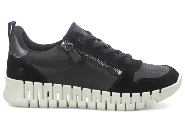 Ecco Gruuv Zip Sneaker - Black