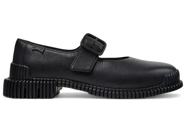 Camper Mary Jane Flats With Buckle Closure - Black