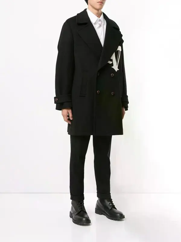 PORTS V Double Buttoned Logo Coat