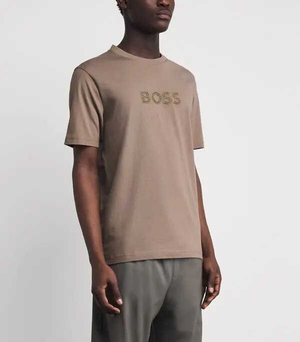 BOSS Cotton Textured Logo T-shirt