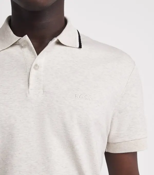 BOSS Cotton Paddy Polo Shirt - Silver