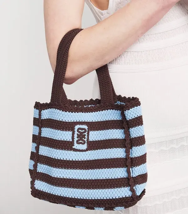 Sandro Crochet Stripe Tote Bag