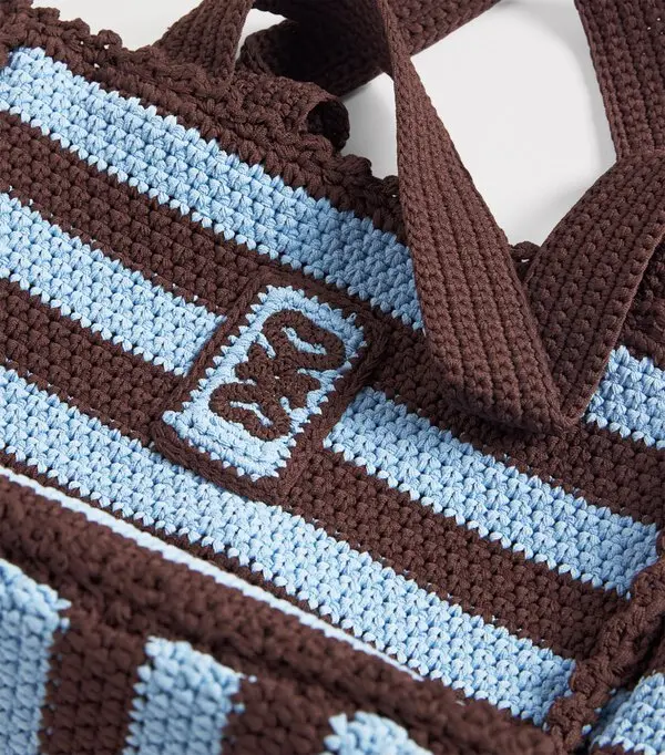 Sandro Crochet Stripe Tote Bag