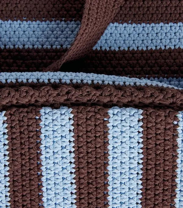 Sandro Crochet Stripe Tote Bag