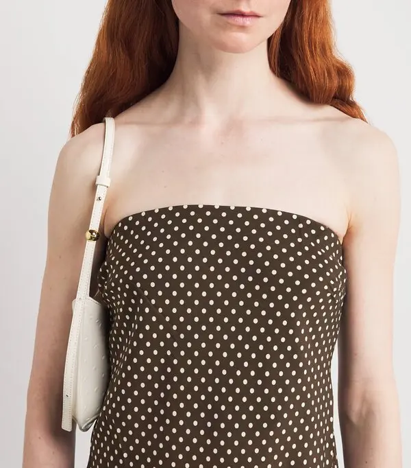 Matteau Silk Polka Dot Strapless Maxi Dress - Brown