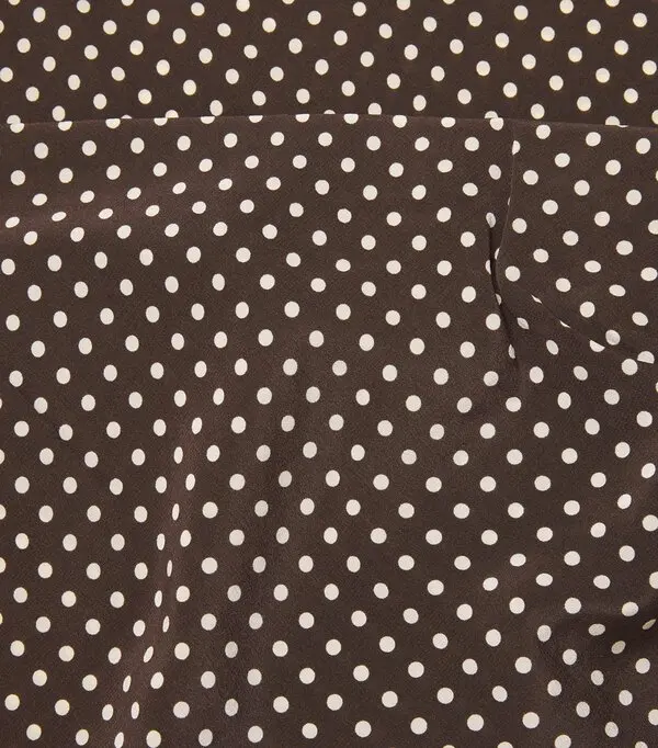 Matteau Silk Polka Dot Strapless Maxi Dress - Brown