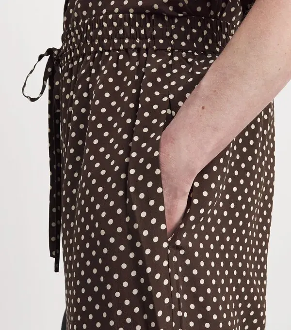 Matteau Silk Polka Dot Wide-leg Trousers - Brown