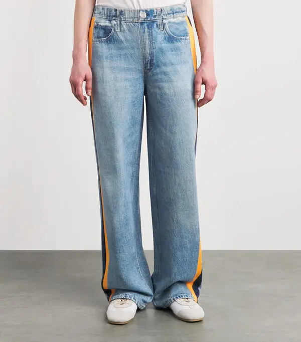 Rag & Bone Miramar Terry Track Pants With Side Stripes - Blue
